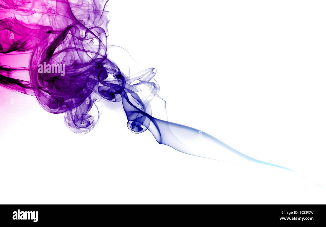 Purple smoke. Abstract bright colored smoke on a white background Stock ...