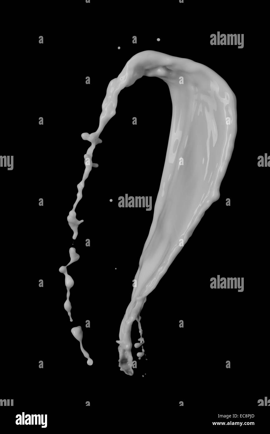 Milk pouring black background Black and White Stock Photos & Images - Alamy