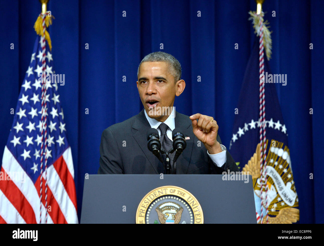 Washington, DC, USA. 10th Dec, 2014. U.S. President Barack Obama speaks ...