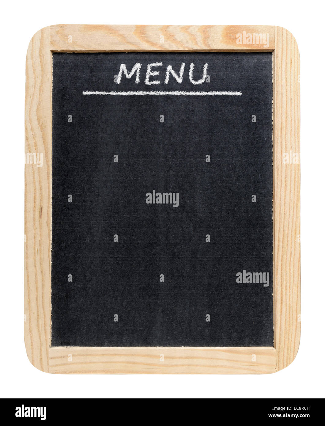 Blackboard menu isolated on white background Stock Photo - Alamy