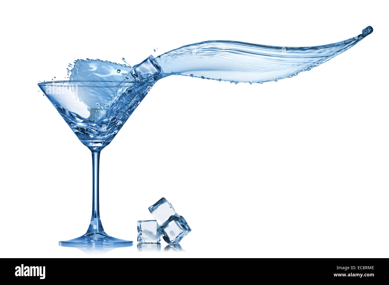 Martini splash in glass isolated on white Stock Photo - Alamy