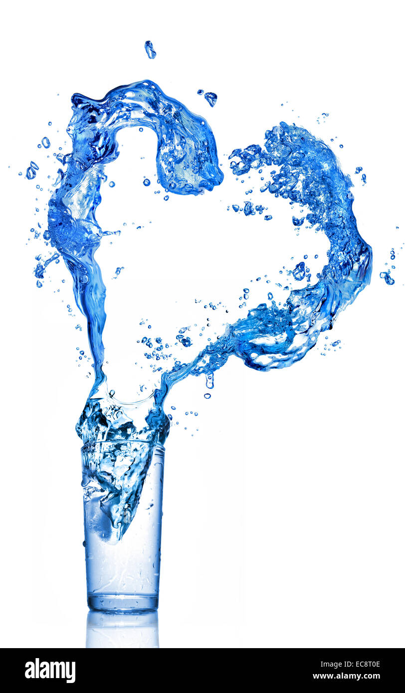 water splash in shape of heart in glass Stock Photo - Alamy