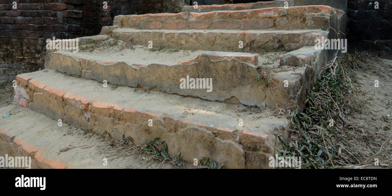 close up photo of red brick steps Stock Photo - Alamy