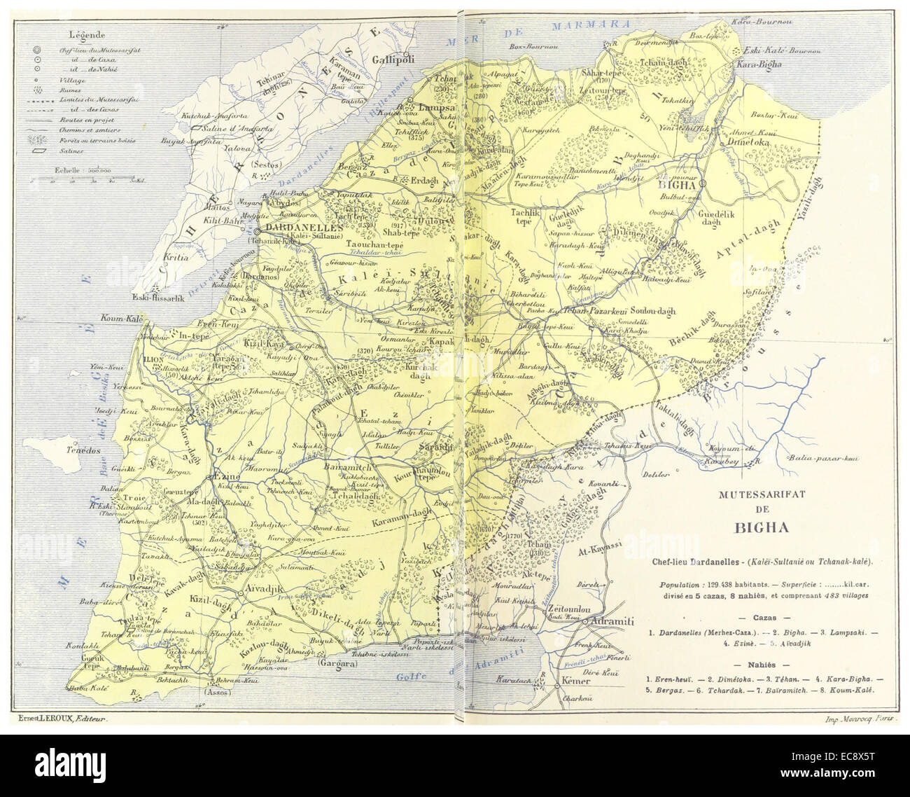 This map from Cuinet's 1894 work depicts the area of Mutessariflik ...