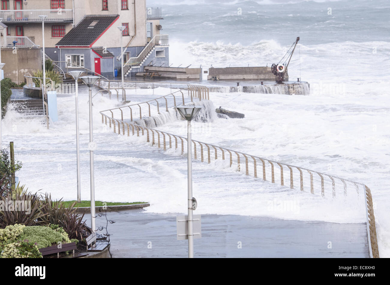 Portrush, Northern Ireland, UK. 10th Dec, 2014. Waves cover the ...