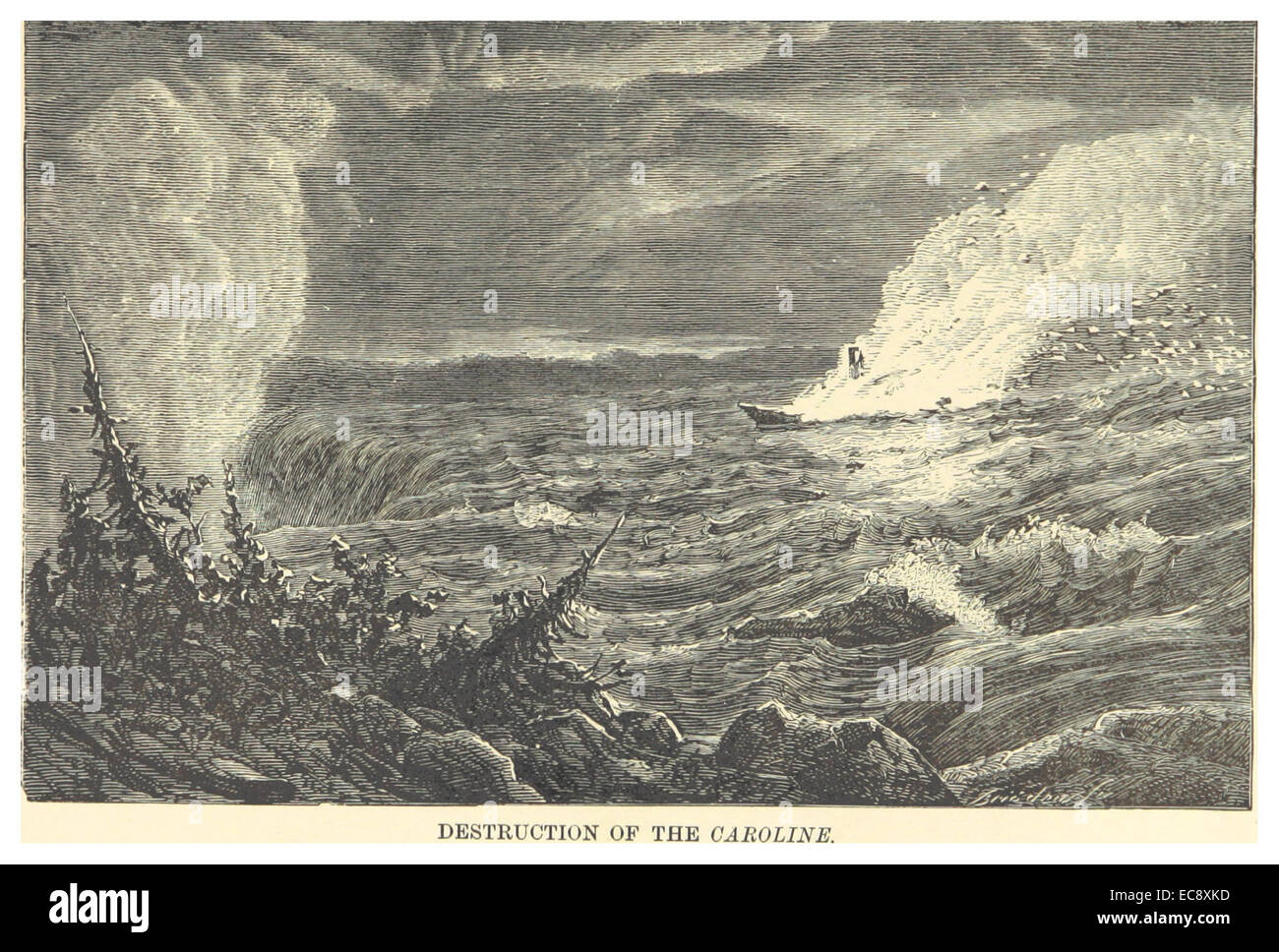 DENT(1881) 1.213 DESTRUCTION OF THE CAROLINE Stock Photo - Alamy