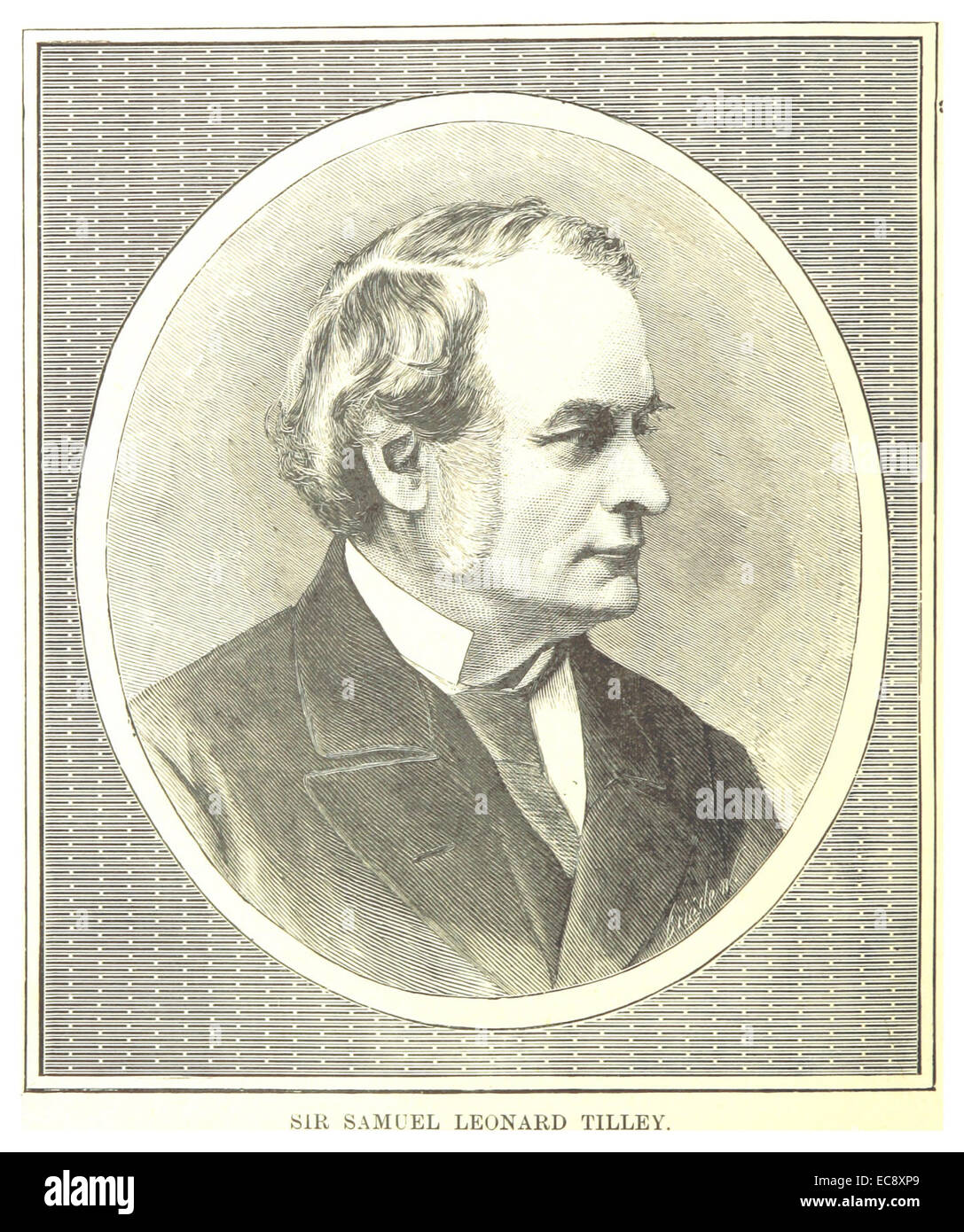 An 1881 illustration of Sir Samuel Leonard Tilley, a prominent Canadian ...