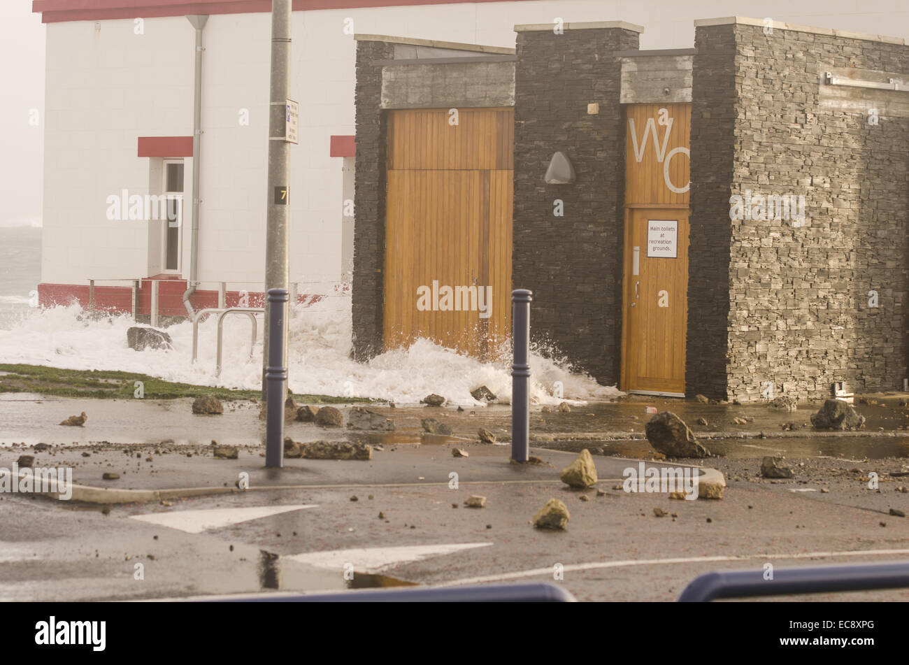 Portrush, Northern Ireland, UK. 10th Dec, 2014. The sea casts debris ...