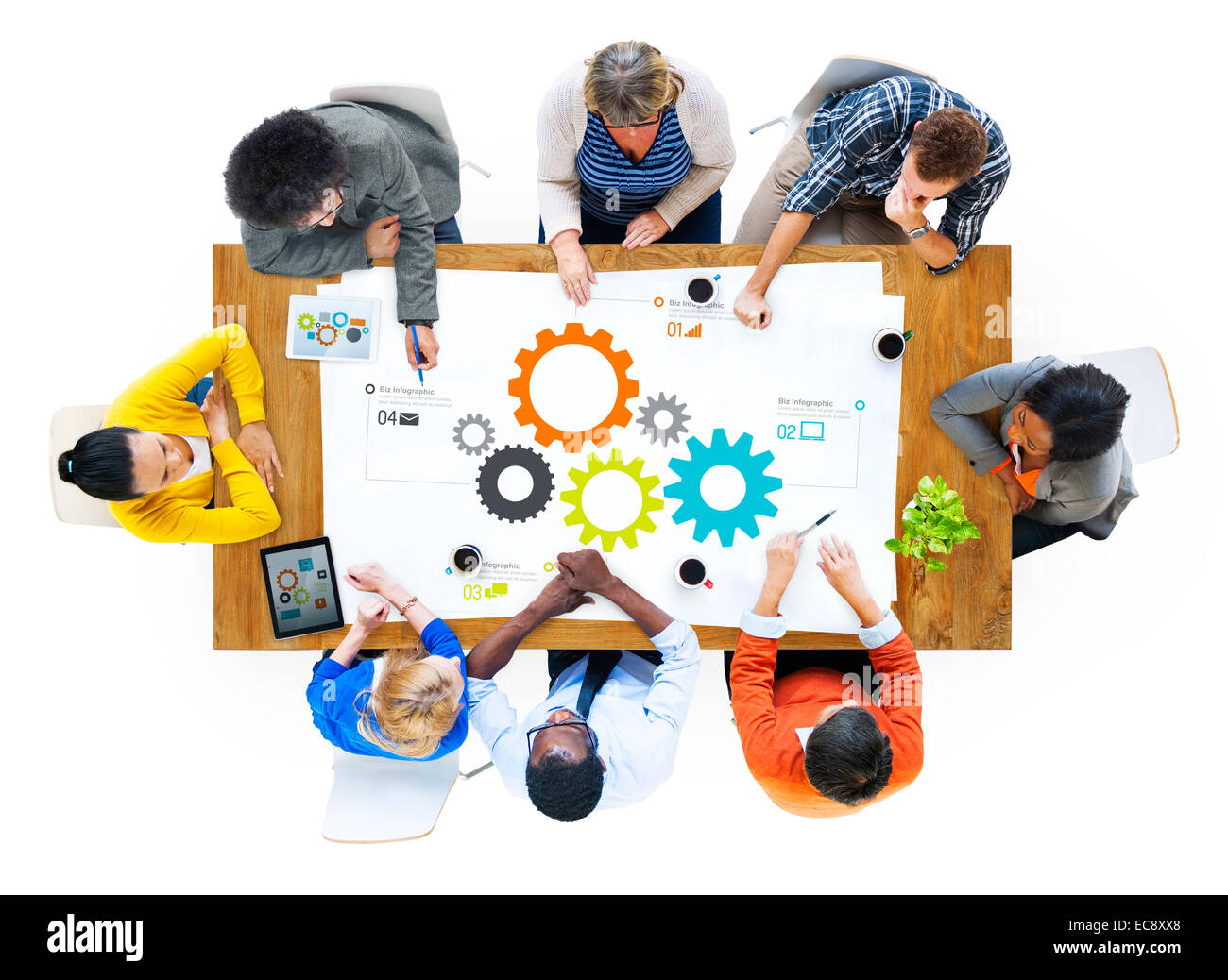 Multi-Ethnic Business People Working in Team Stock Photo - Alamy