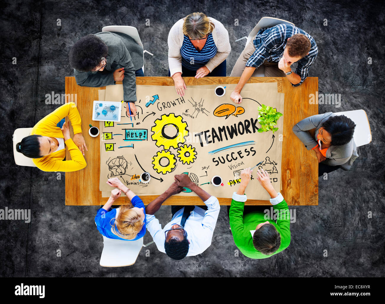 Teamwork Team Together Collaboration Group People Meeting Concept Stock ...