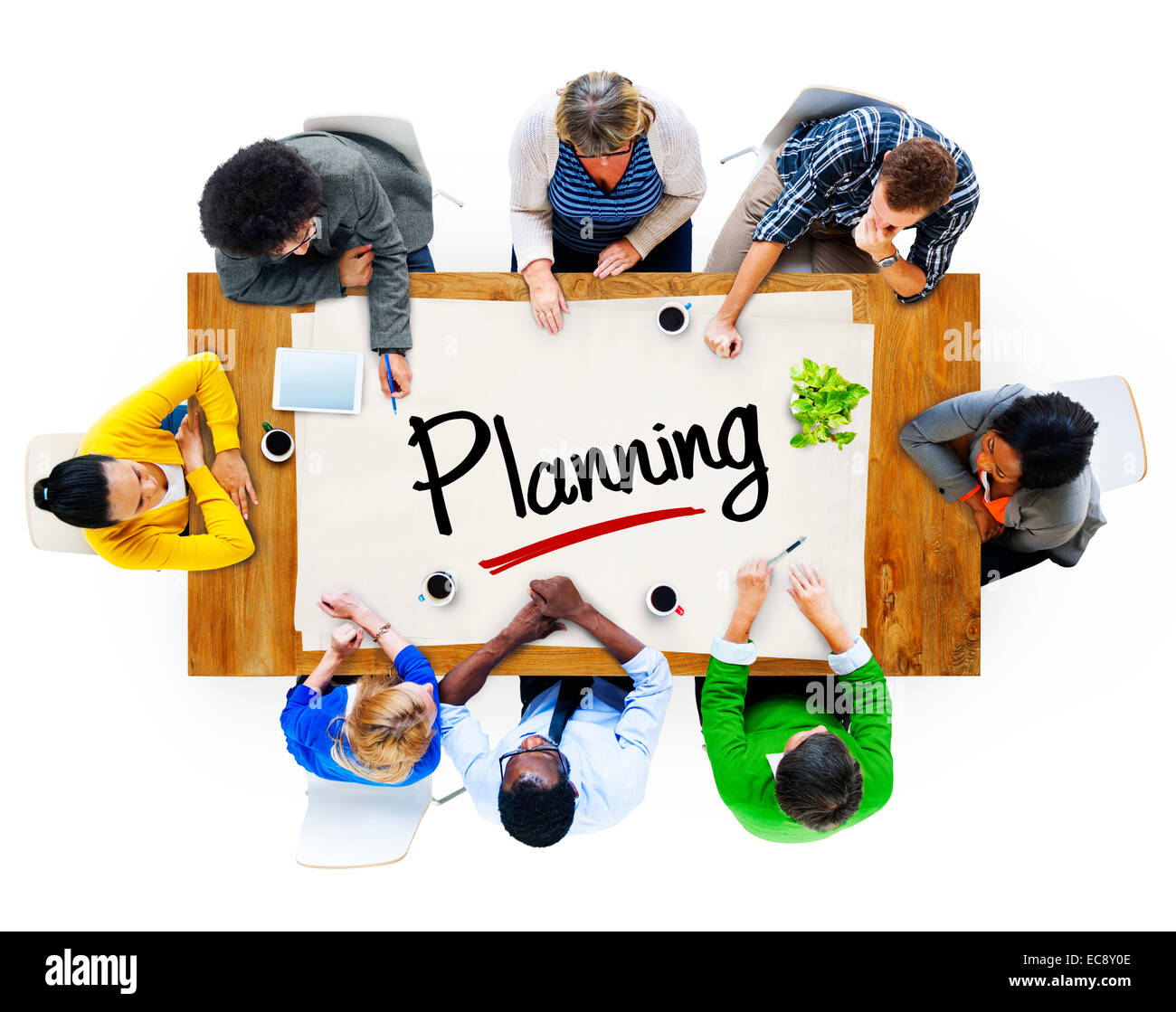 Multi-Ethnic Group of People and Planning Concept Stock Photo - Alamy