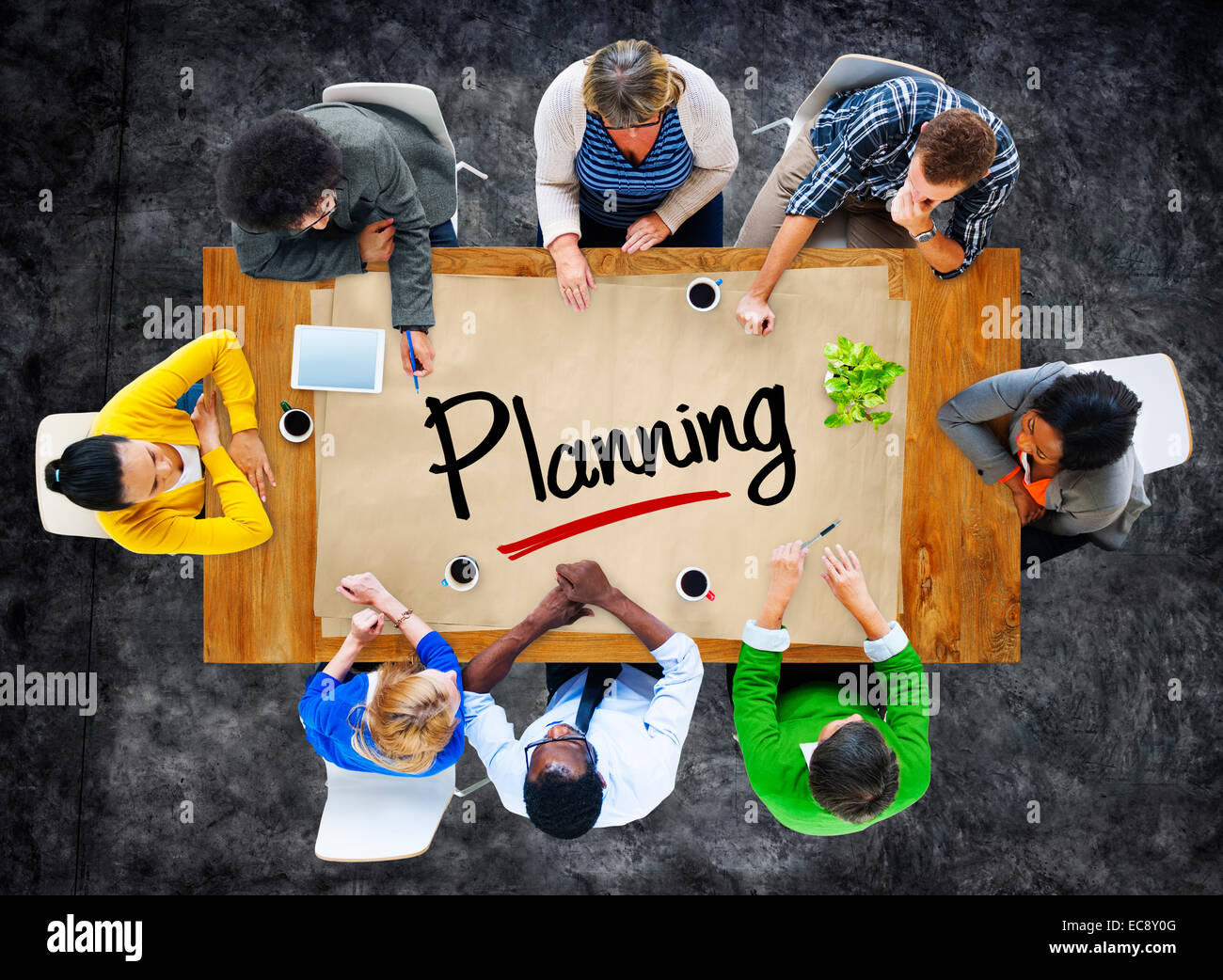 Multi-Ethnic Group of People and Planning Concept Stock Photo - Alamy
