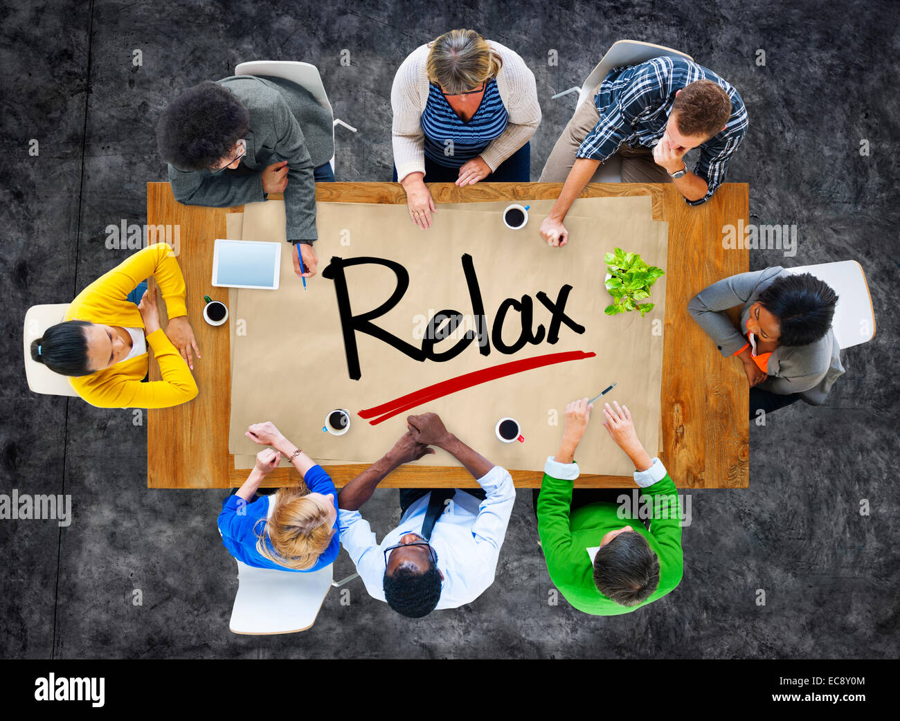 People in a Meeting and Relaxation Concept Stock Photo - Alamy