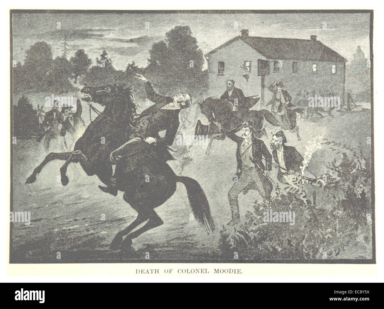 This 1885 illustration by Dent portrays the dramatic death of Colonel ...