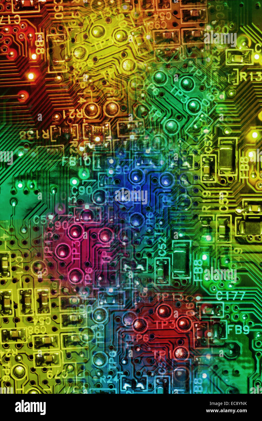 Multi Colours Abstract Background of Computer Electronic Circuit Boards ...