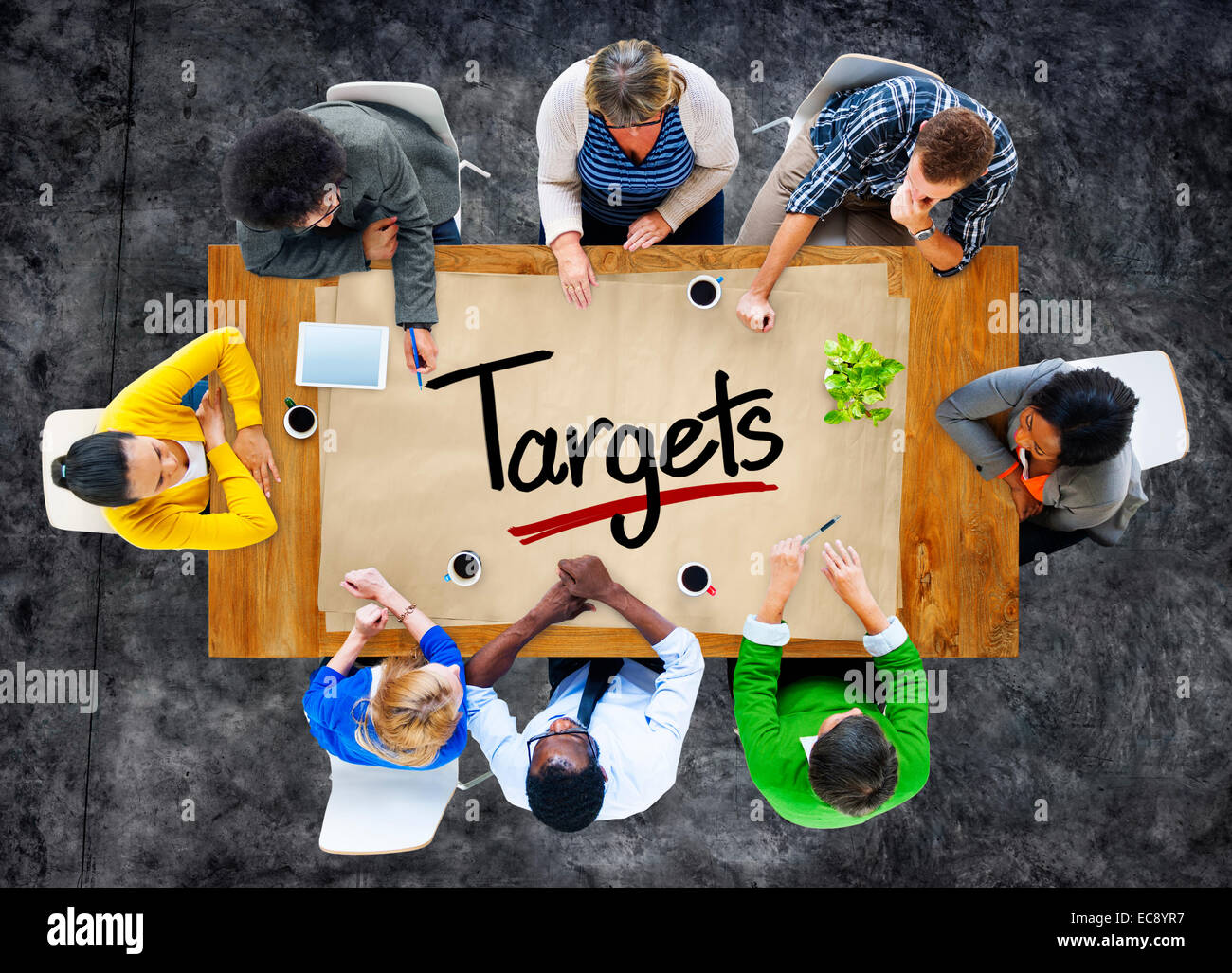 People in a Meeting and Target Concept Stock Photo - Alamy