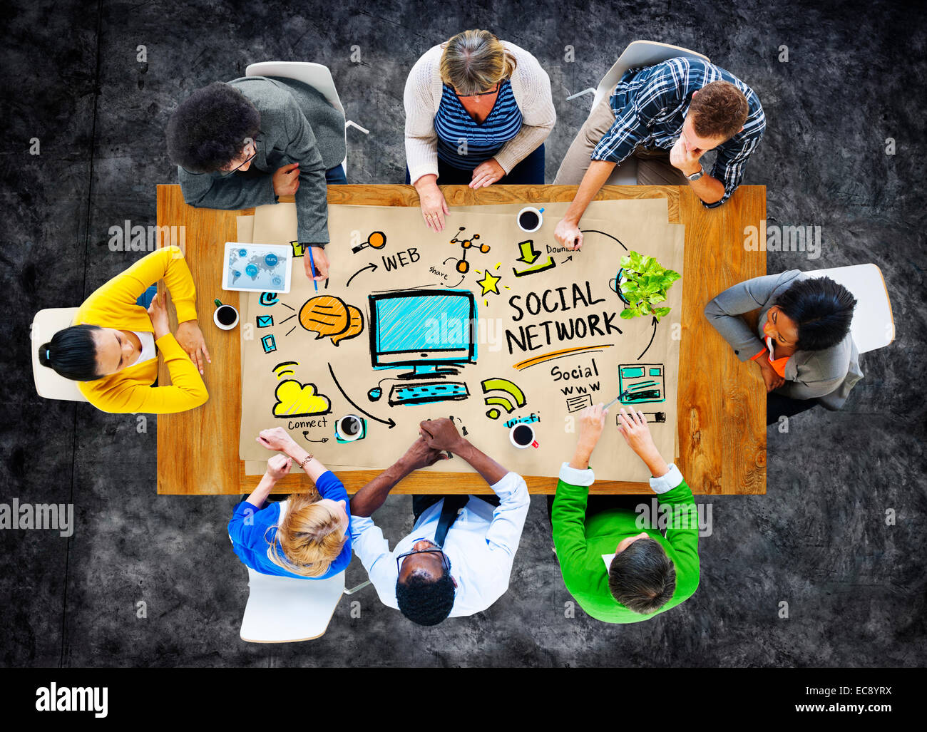 Social Network Social Media People Meeting Communication Concept Stock ...