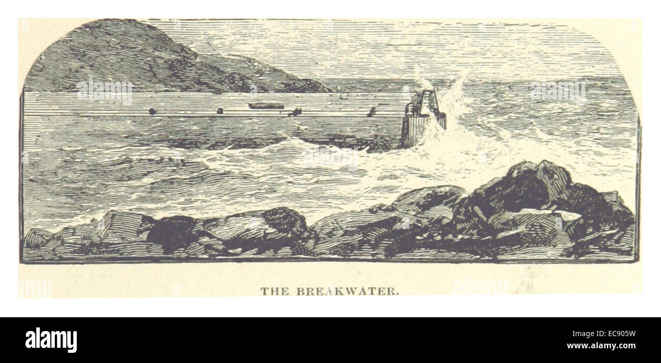 An 1891 illustration of a breakwater, highlighting its function in ...