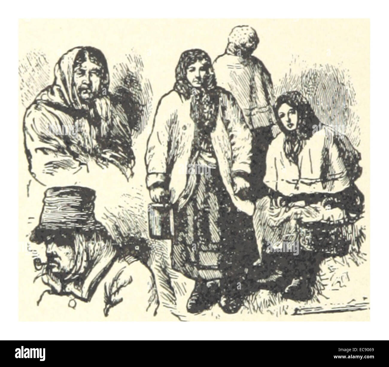 This 1891 illustration by French depicts women from Connemara, Ireland ...