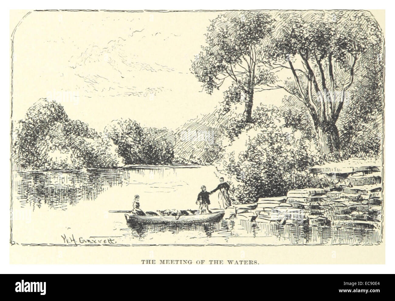 Illustration from FRENCH (1891) depicting The Meeting of the Waters, a ...