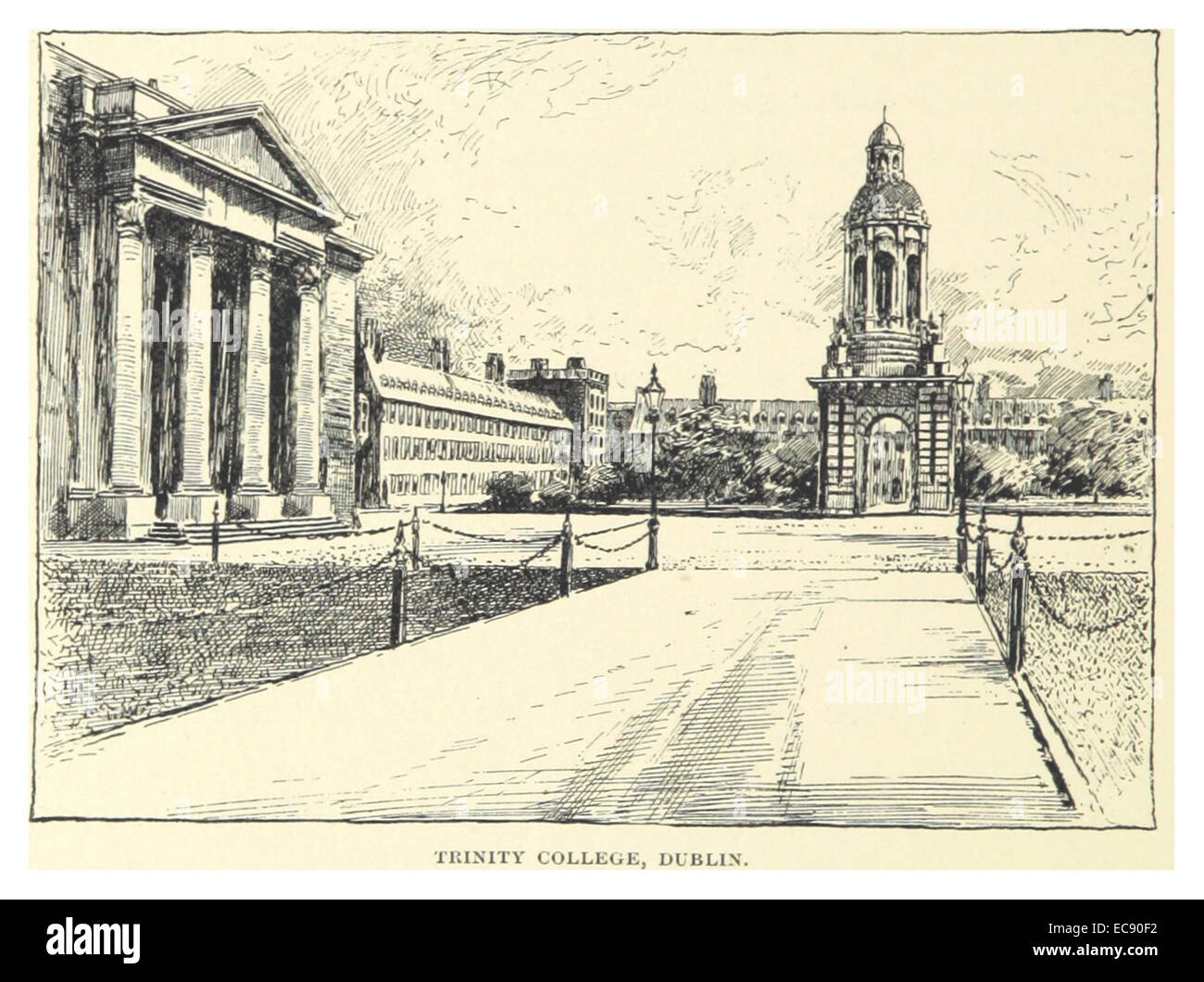 French’s 1891 illustration presents Trinity College, Dublin, offering a ...