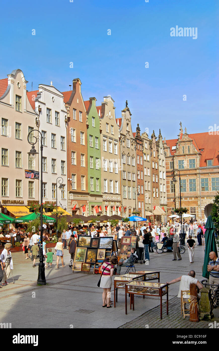 Image of Tourists and Locals in the historical old town of Danzig ...