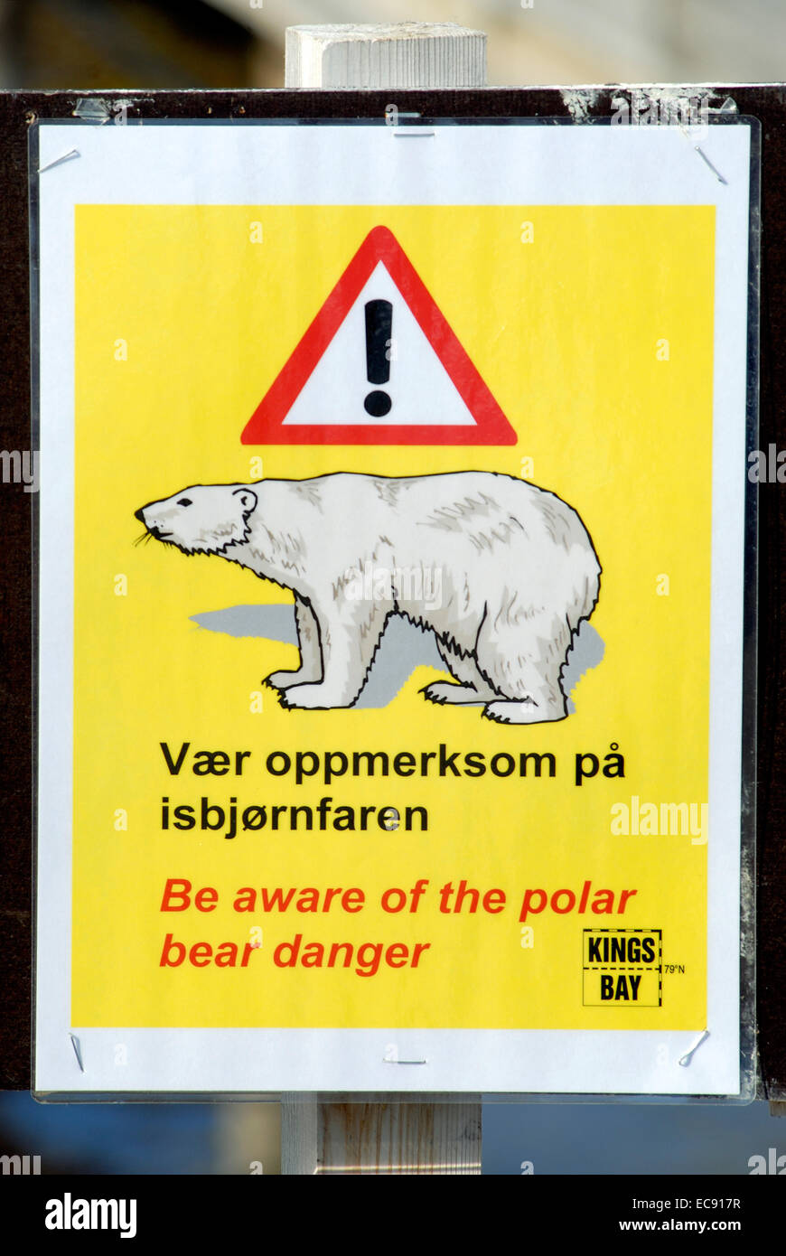 Polar bear warning sign on hi-res stock photography and images - Alamy