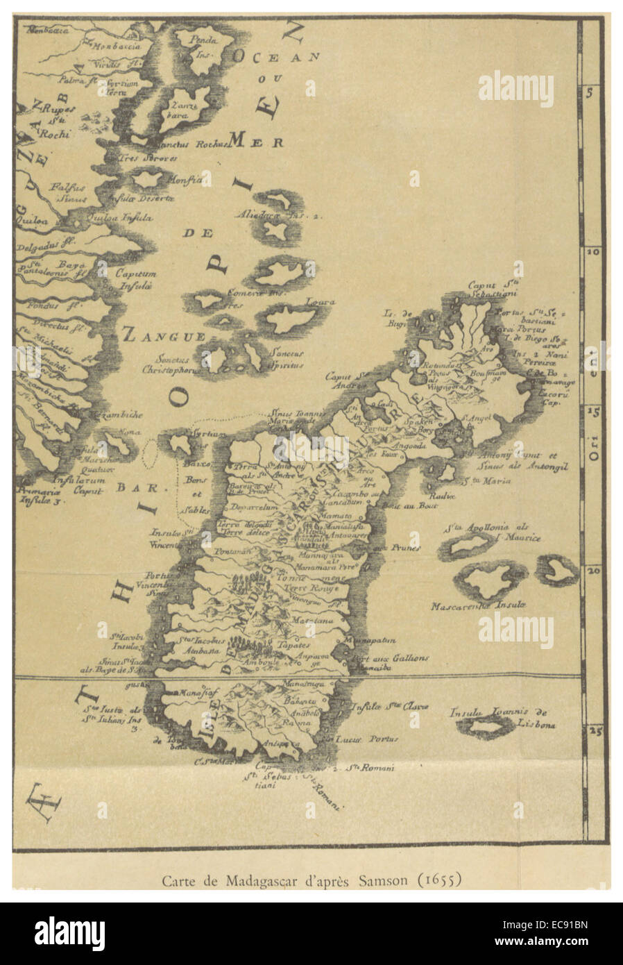 An 1896 map by Gravier, depicting a 1655 cartographic representation ...