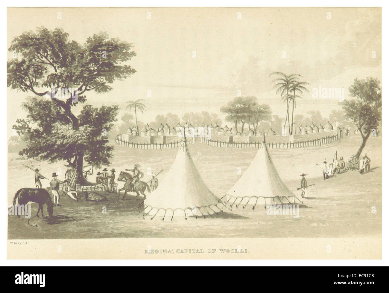 An illustration from 1825 of the Wooli Kingdom, located in present-day ...