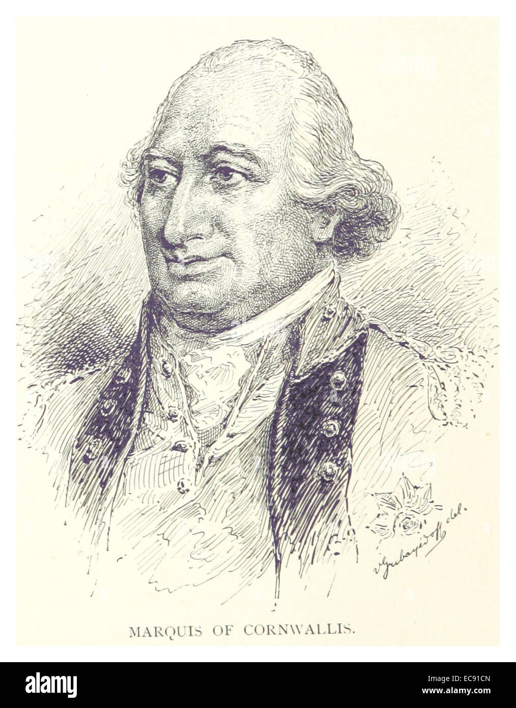 This 1890 portrait by Gribayc388doff depicts the Marquis of Cornwallis ...