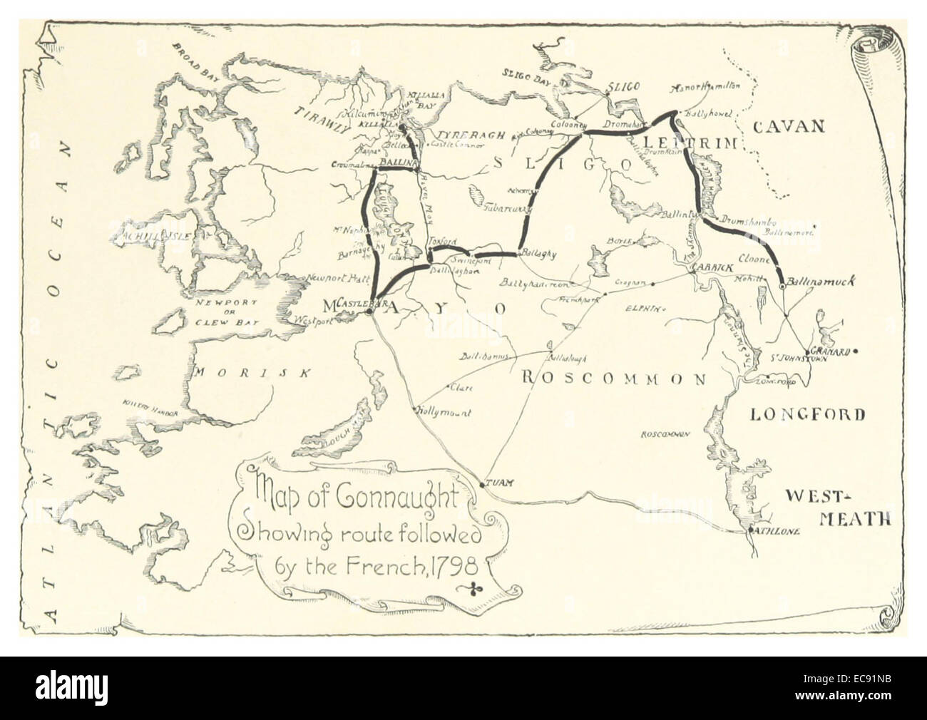 GRIBAYC388DOFF(1890) p141 Map of Connaught Stock Photo - Alamy