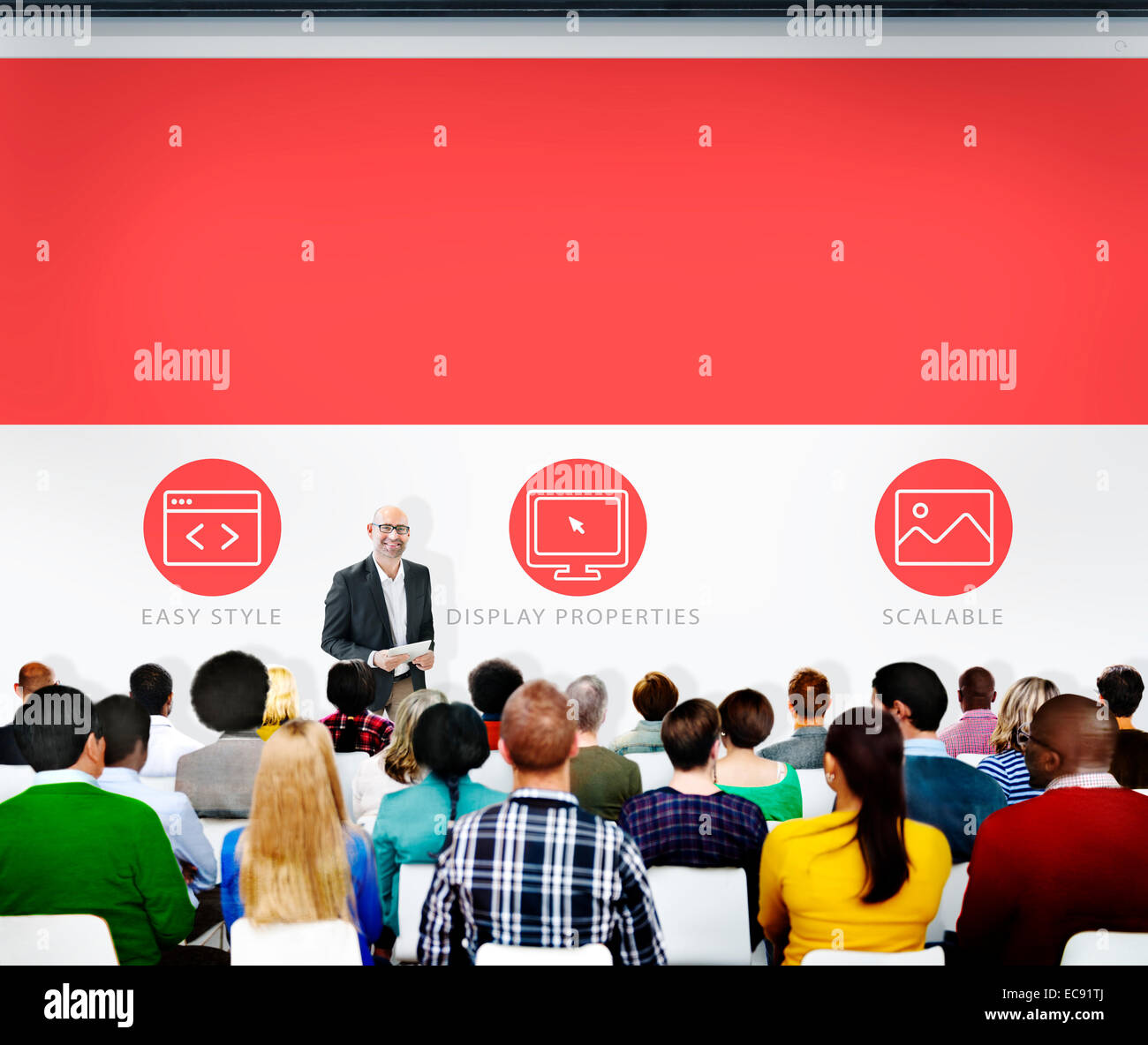 Group of People Seminar Web Page Concept Stock Photo - Alamy