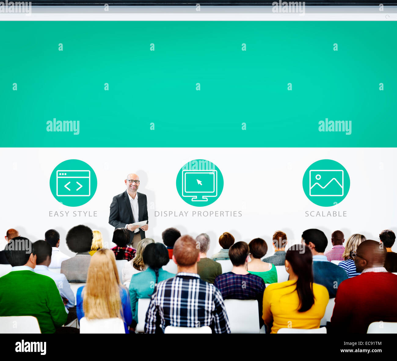 Group of People Seminar Web Page Concept Stock Photo - Alamy