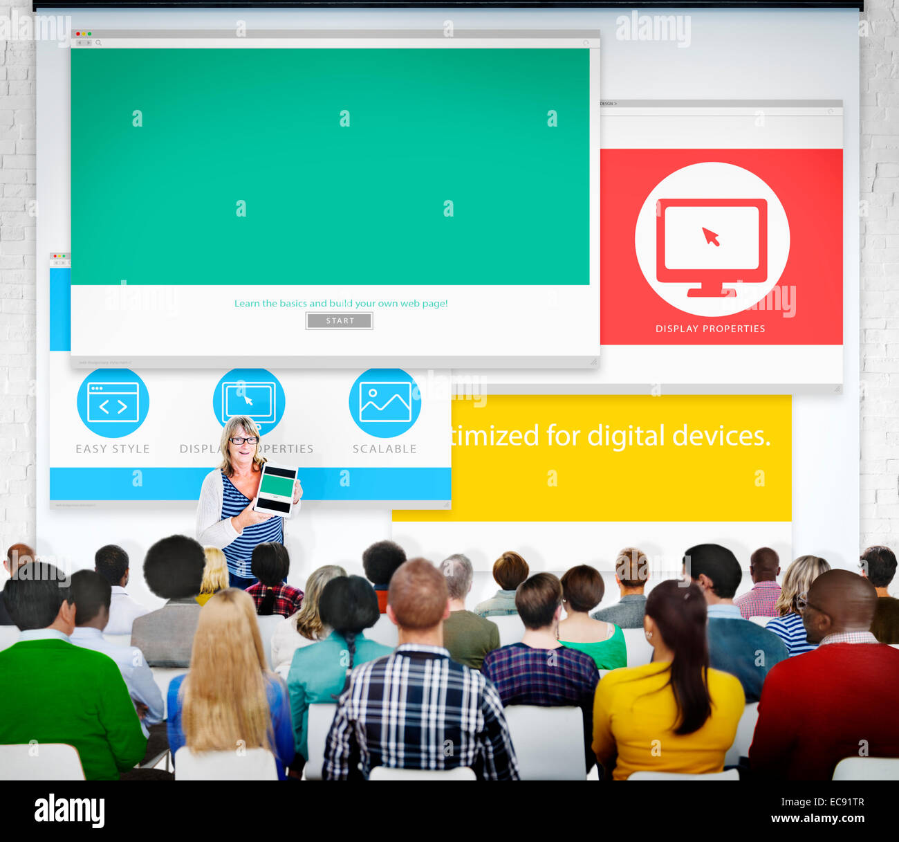 Group of People Seminar Web Designer Concept Stock Photo - Alamy