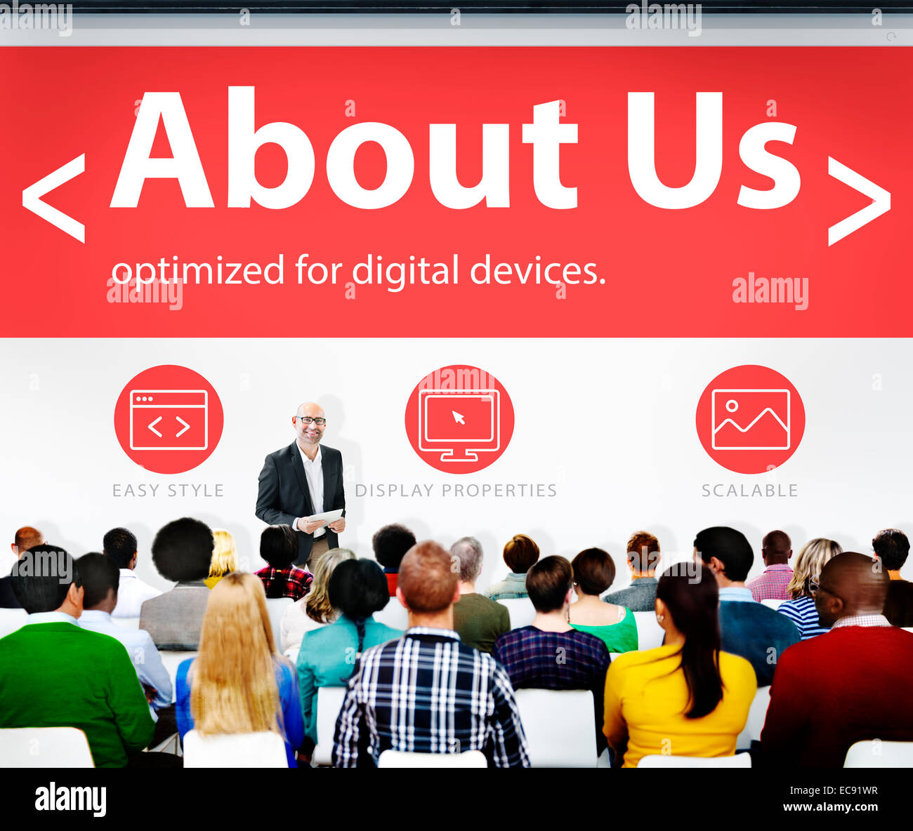 Digital Online Information About us Business Concept Stock Photo - Alamy