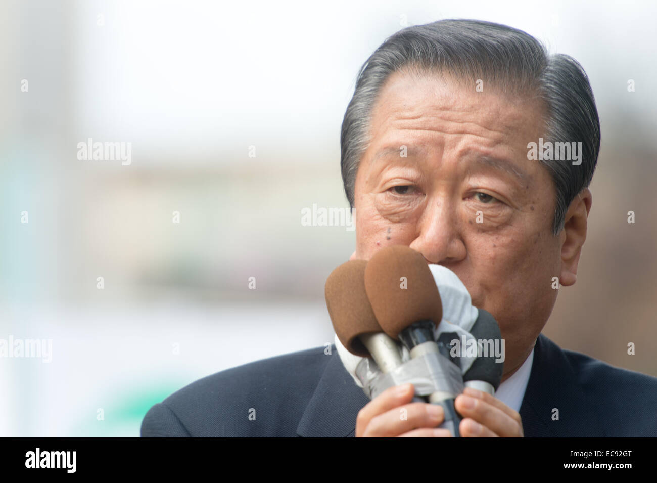 Tokyo, Japan. 10th Dec, 2014. Ichiro Ozawa, president of People's Life ...