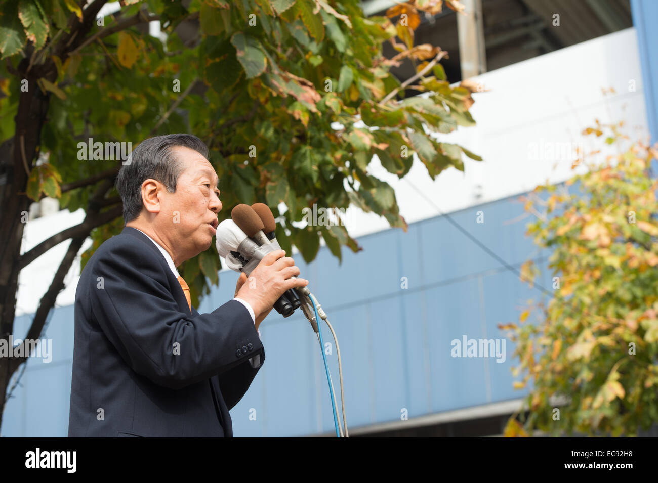 Tokyo, Japan. 10th Dec, 2014. Ichiro Ozawa, president of People's Life ...