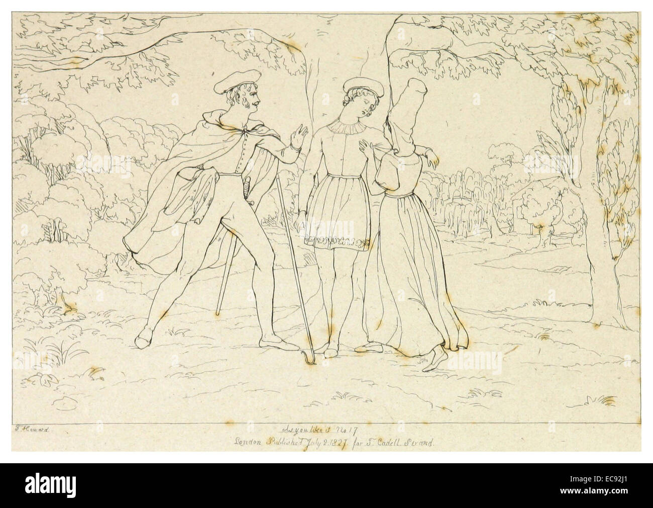 This illustration from *As You Like It* (1828-33) by Howard depicts ...