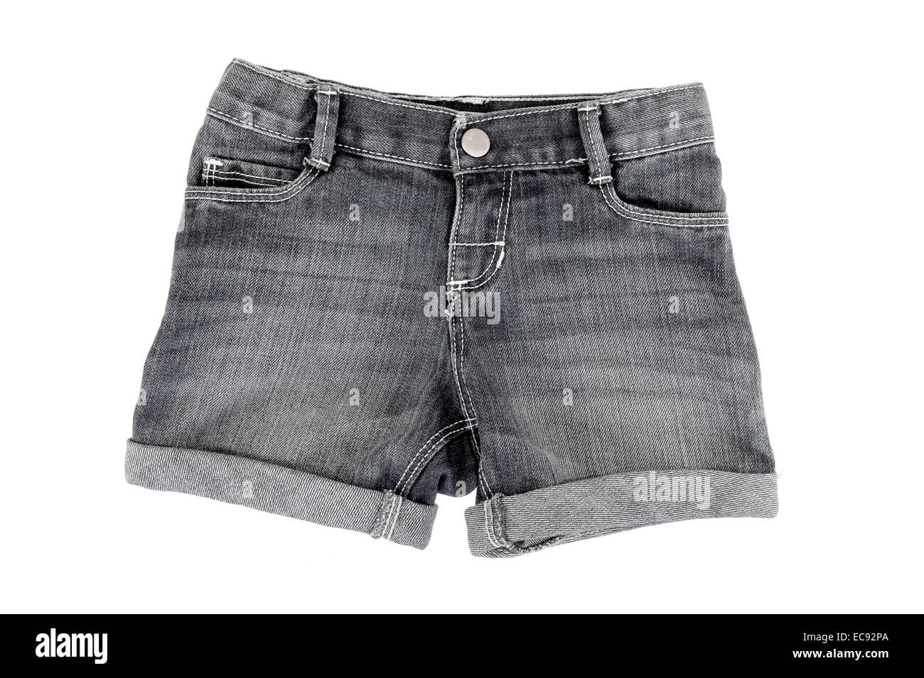 Denim blue jean short shorts Cut Out Stock Images & Pictures - Alamy