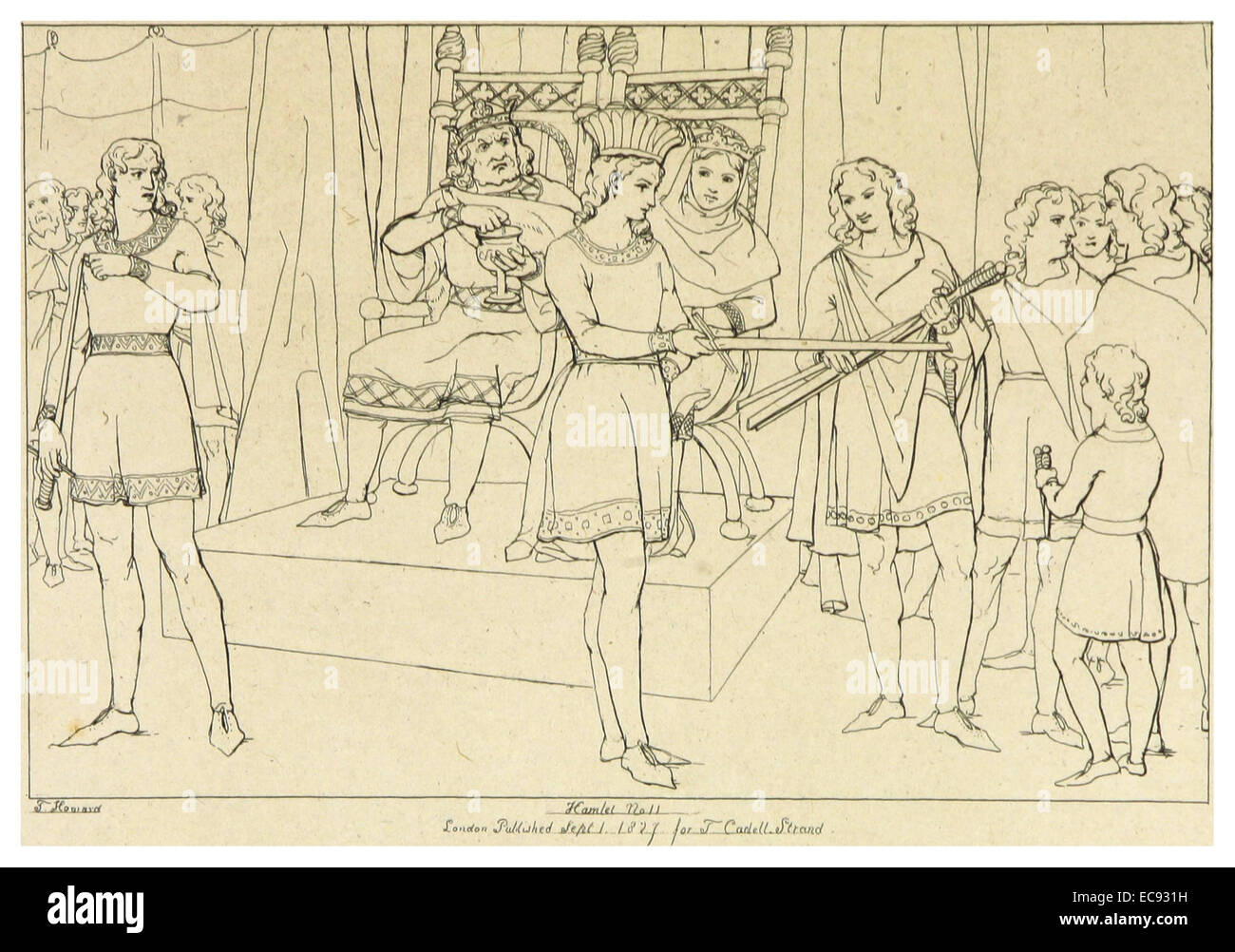 An illustration from Howard's *Shakespeare, Hamlet* (1828-1833), Volume ...