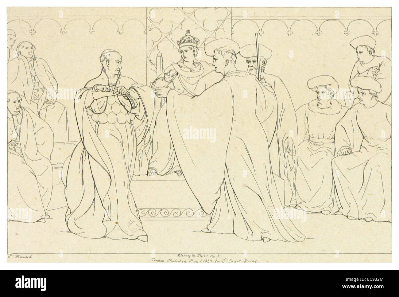 An illustration from Howard's 1828-33 edition of Shakespeare’s Henry VI ...