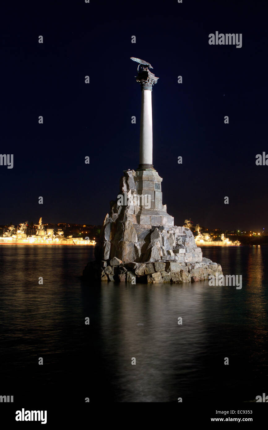 Monument to sunken ships, the symbol of Sevastopol build in 1905 ...