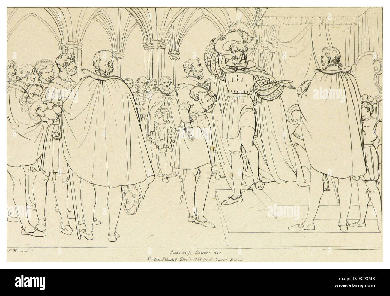 An 1828-33 illustration by Howard from William Shakespeare's 'Measure ...