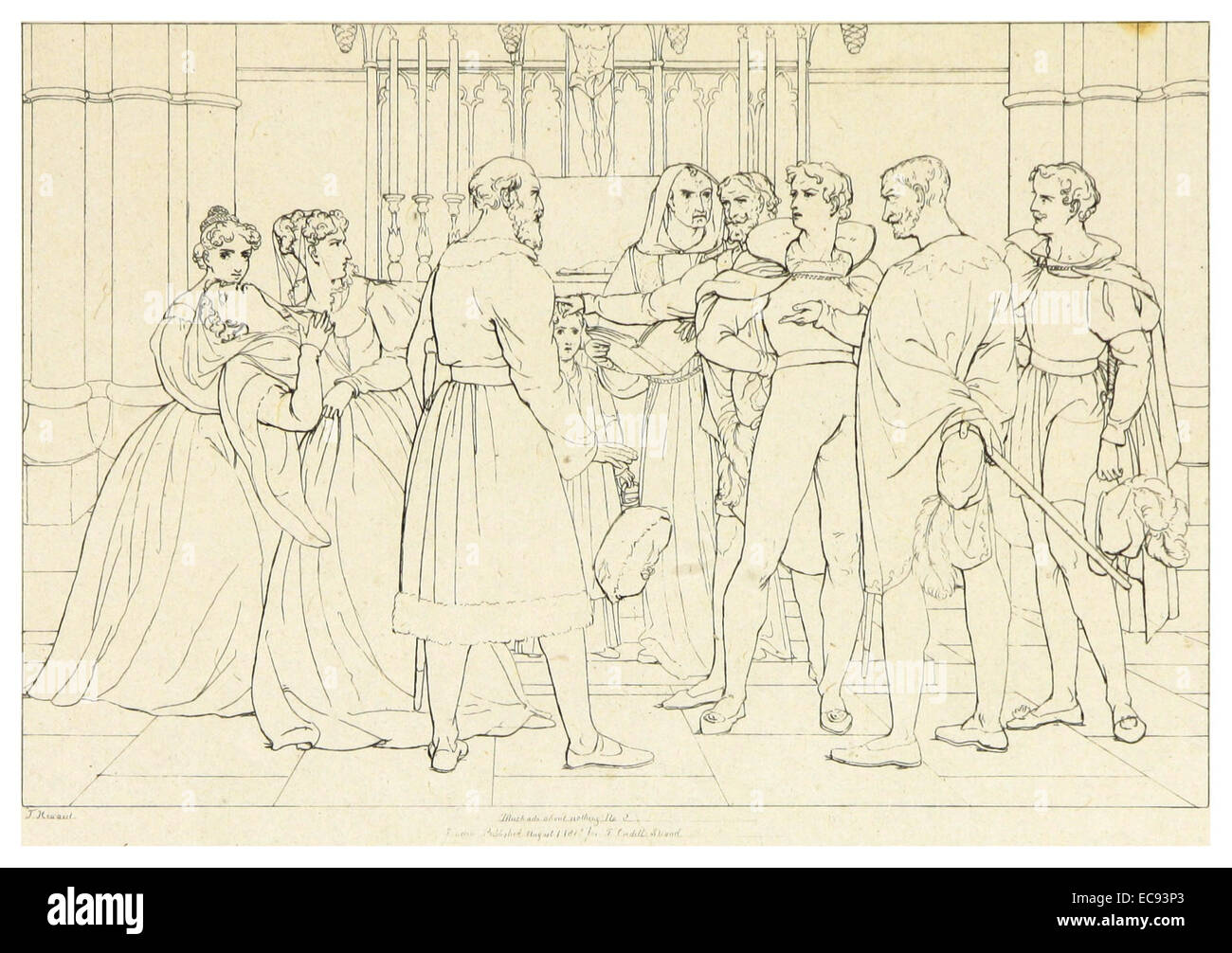 An 1828-33 illustration of scenes from Shakespeare's 'Much Ado About ...