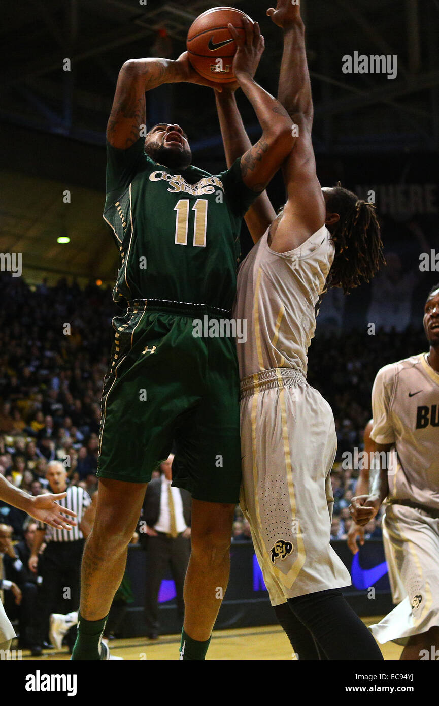 Boulder. 10th Dec, 2014. Colorado State's Stanton Kidd tries to put up ...