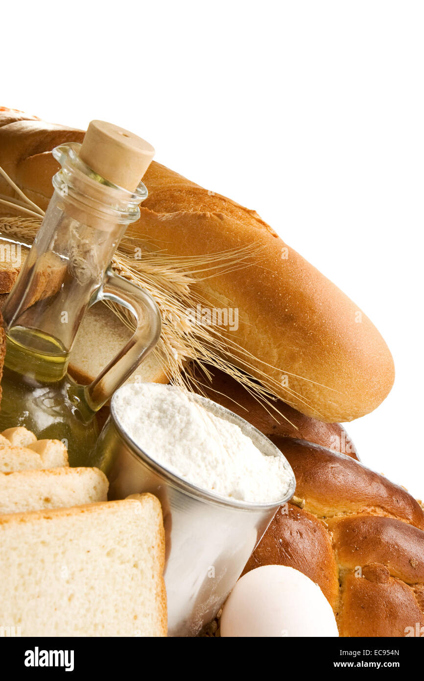set of bakery products isolated on white background Stock Photo - Alamy