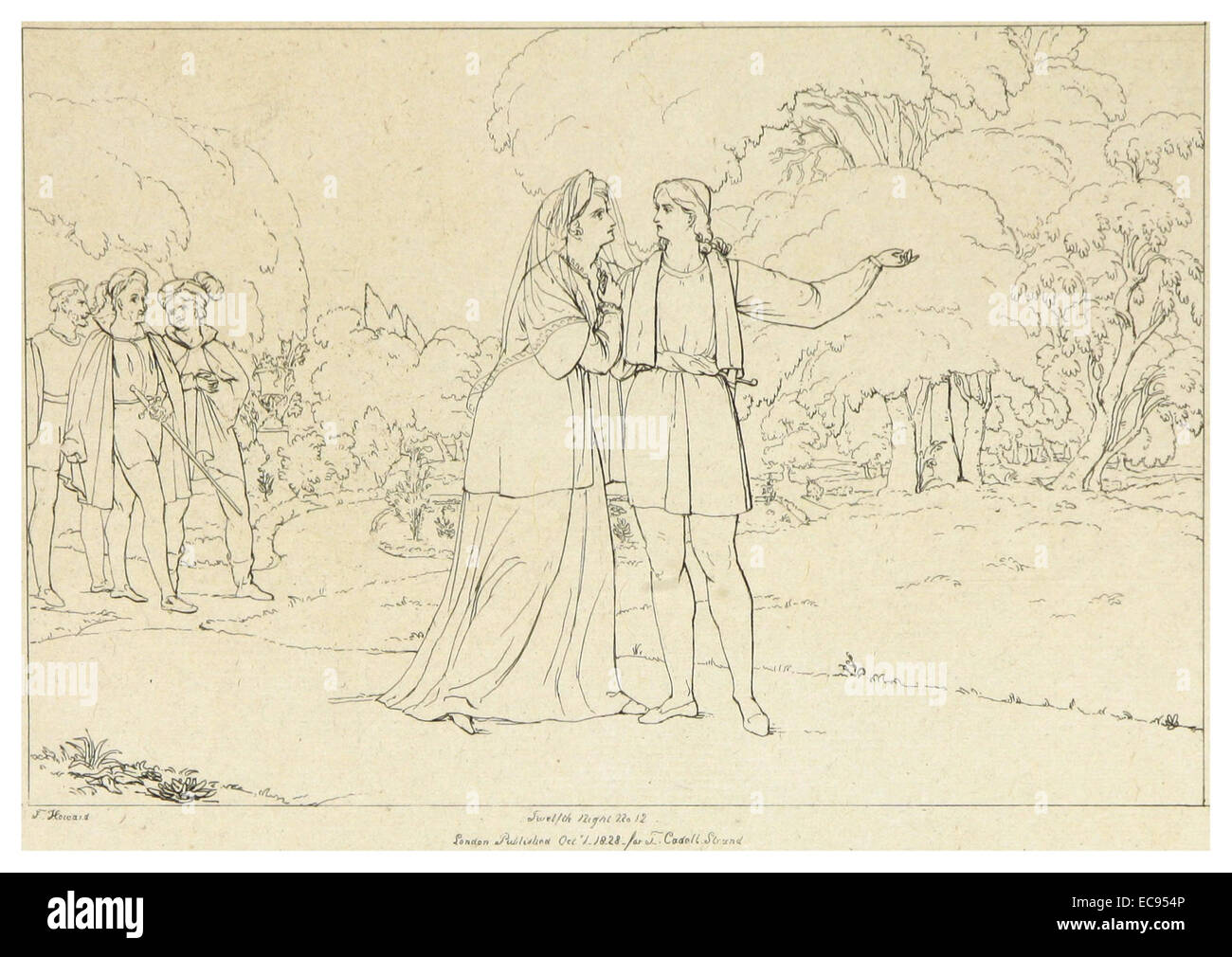 An illustration from the 1828-33 edition of Shakespeare's 'Twelfth ...