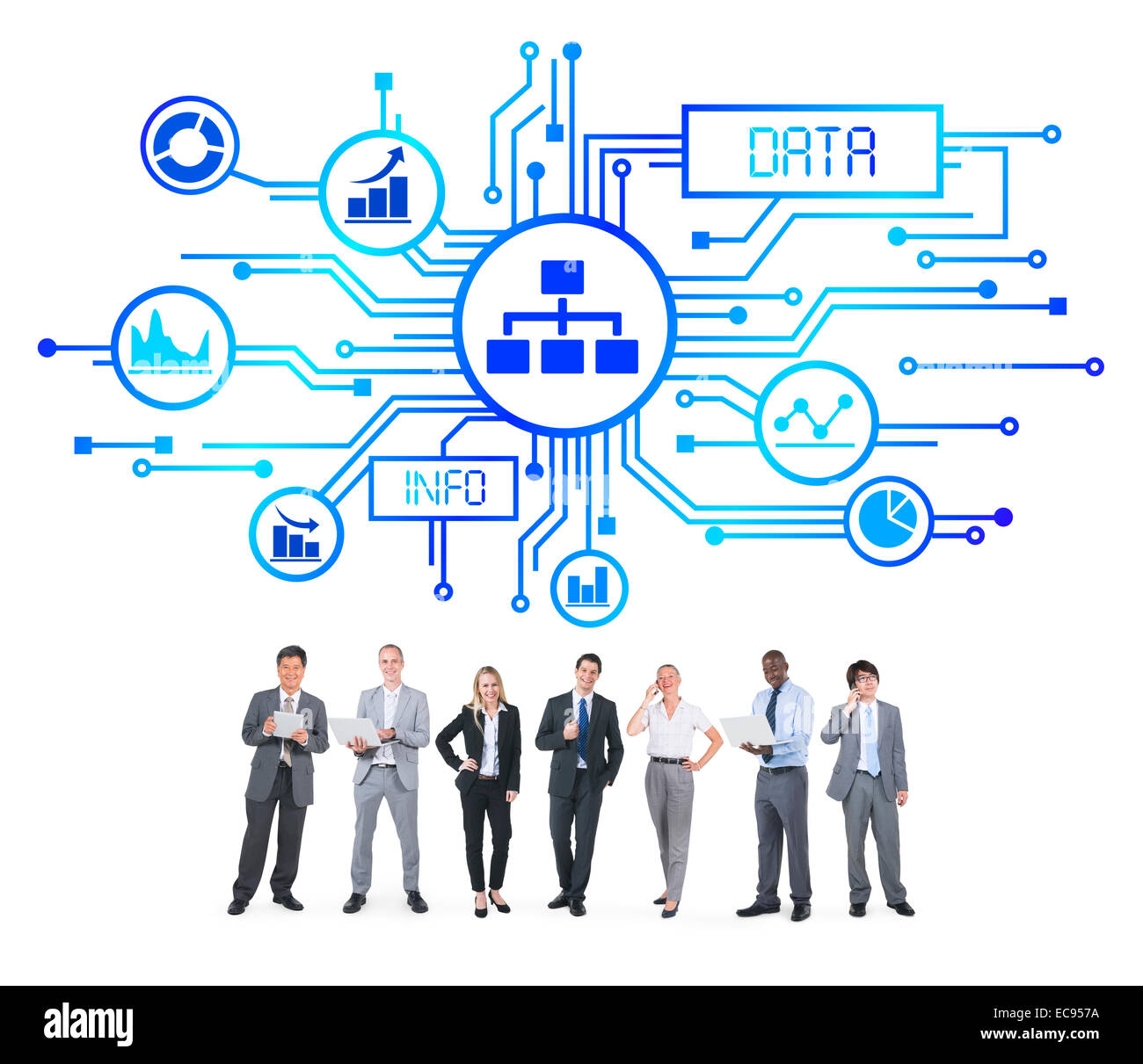 Information business graph data Cut Out Stock Images & Pictures - Alamy