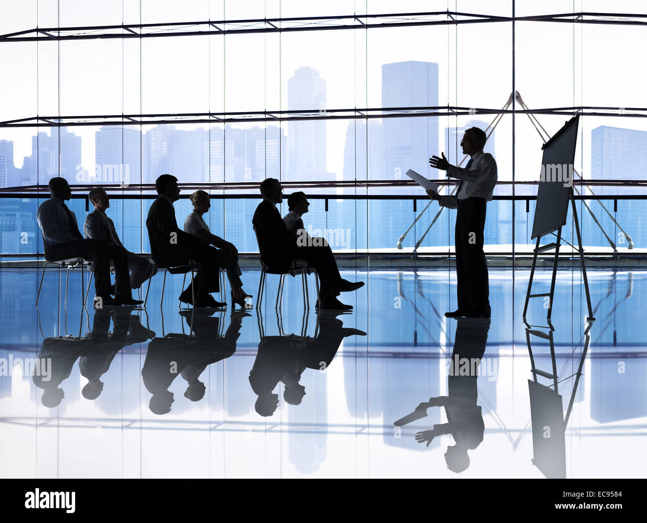 Businessman reflection standing conference hi-res stock photography and ...