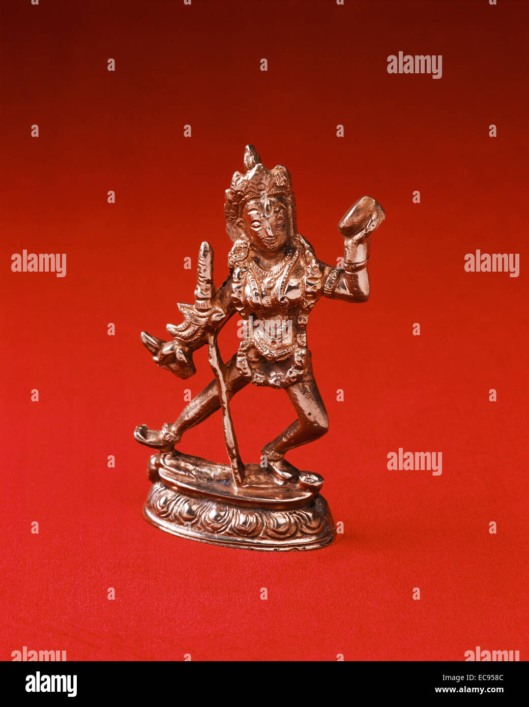 Statue made from recycled ship brass of a dancing Kali, Hindu goddess ...